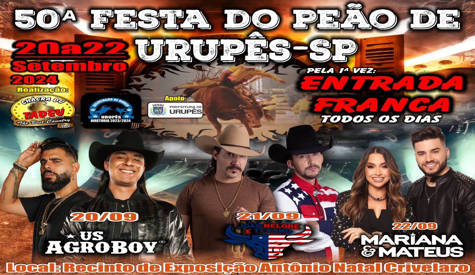 50ª Festa do Peao de Urupes - Mariana & Mateus em Urupês - Evento ON